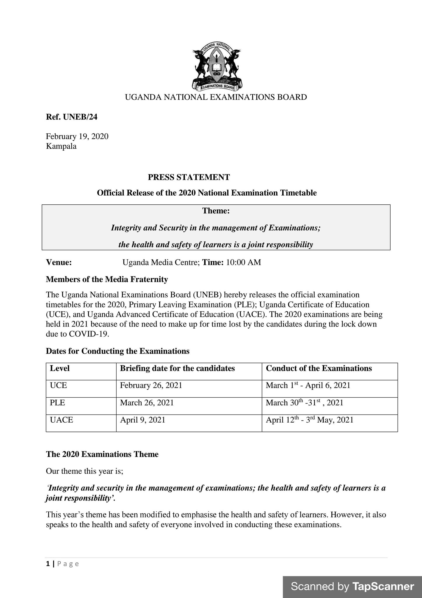 Here Are Official PLE, UCE, UACE Timetables Issued By Uneb - The Pearl ...