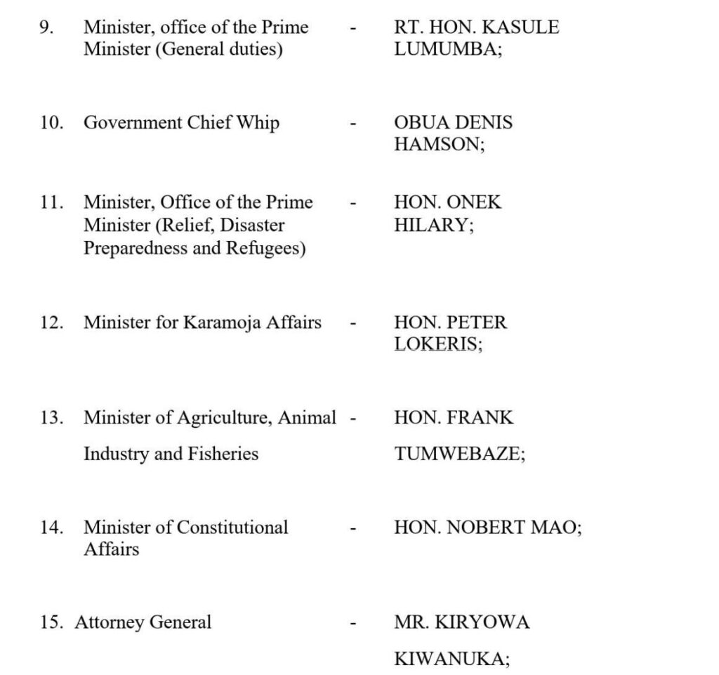 FULL LIST: Balaam Barugahara, Lillian Aber, Kenneth Omona, Phiona ...